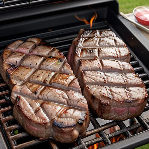 Grilling Perfectly Seared Steaks with Beautiful Crosshatch Marks on the ...