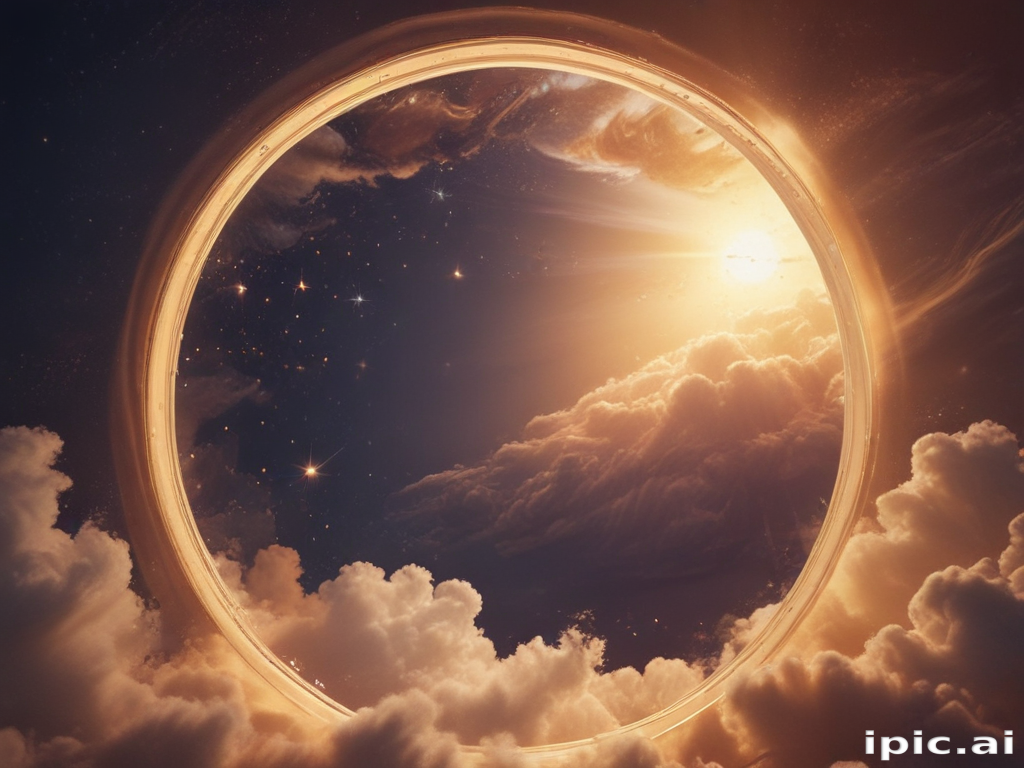 Celestial Portal: A Journey Through Clouds to the Radiant Sun