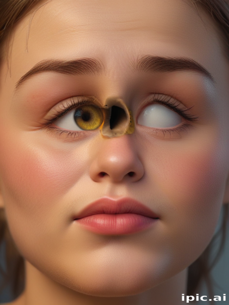 Surreal Portrait of a Young Woman with an Unusual Eye Transformation