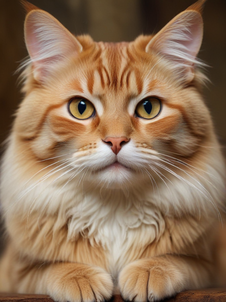 A Majestic Ginger Cat with Striking Features and Captivating Eyes.