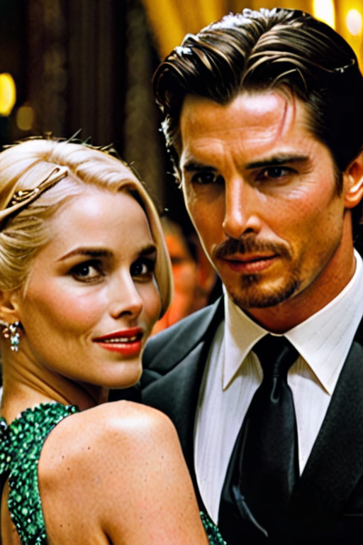 bruce wayne christian bale at a masquerade ball with a beautiful blonde ...