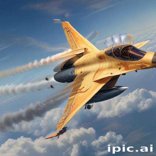 Dynamic Aerial Maneuver of a Yellow Fighter Jet Amongst Dramatic Clouds