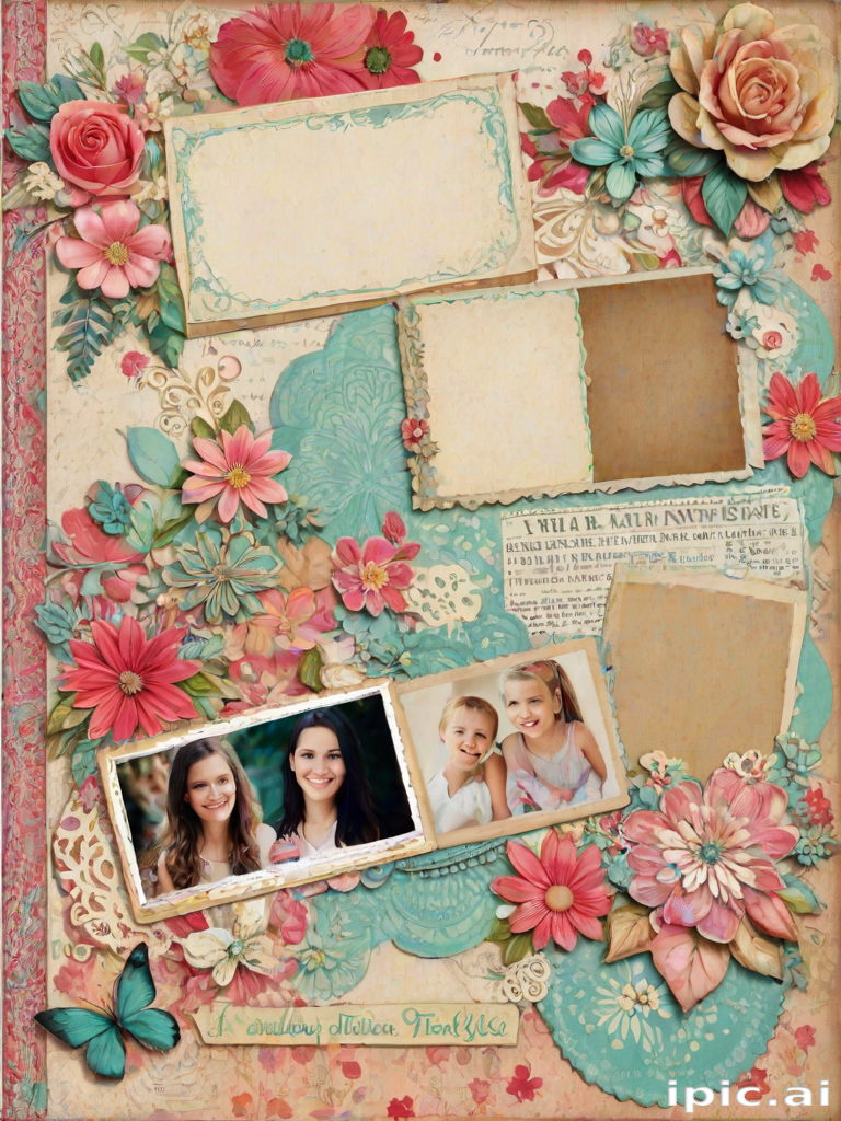 Beautiful Floral Scrapbook Page Design Perfect for Cherished Memories ...