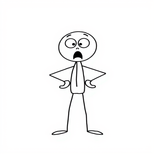 A Simple and Minimalistic Stick Figure Character on a Clean Background