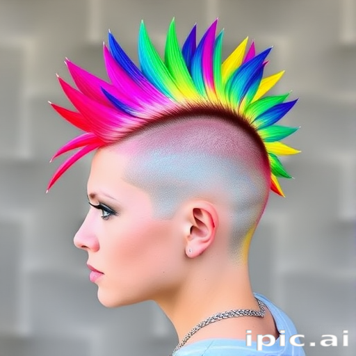 Vibrant Rainbow Mohawk Hairstyle Showcasing Bold and Creative Self ...