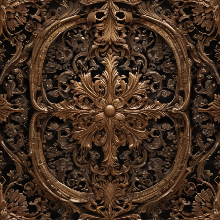 Intricate Wood Carving Displaying Elegant Floral Patterns and ...