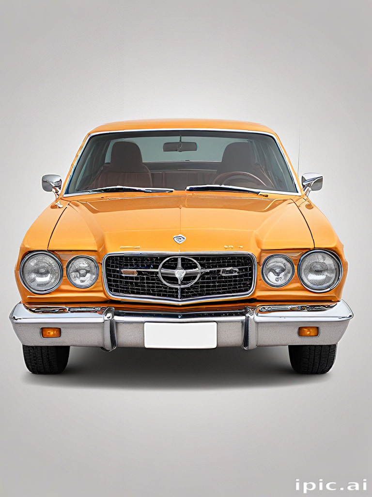 Classic Vintage Car in Bright Yellow with Iconic Front Design Features