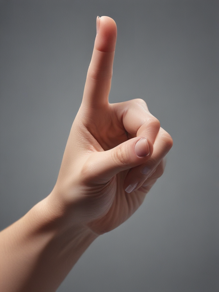 A Single Hand Gesture Signifying One: A Focus on Simplicity and Clarity