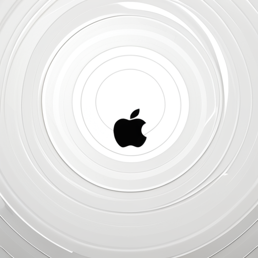 Apple Logo Surrounded by Elegant Circular Patterns in Minimalist Design