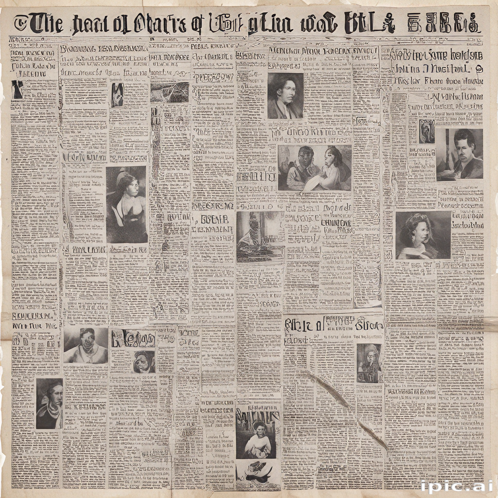 Historic Newspaper Front Page Featuring Diverse Articles and ...