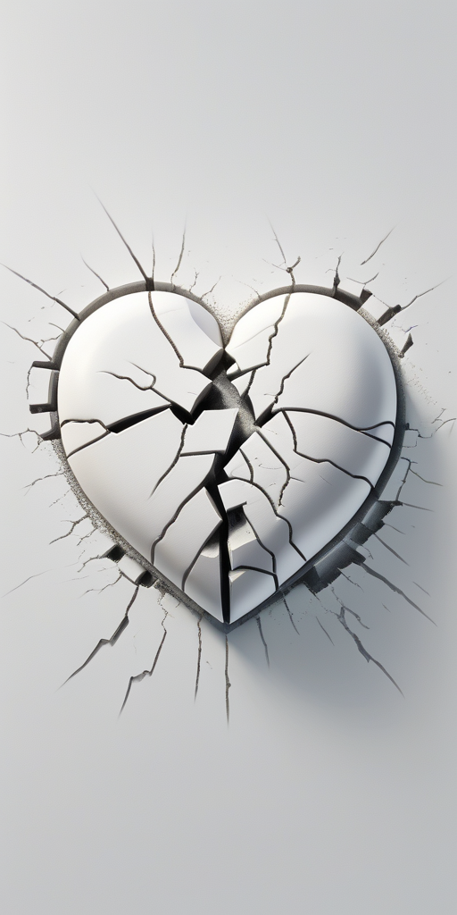 Fractured Heart Symbolizing Emotional Pain and the Journey to Healing