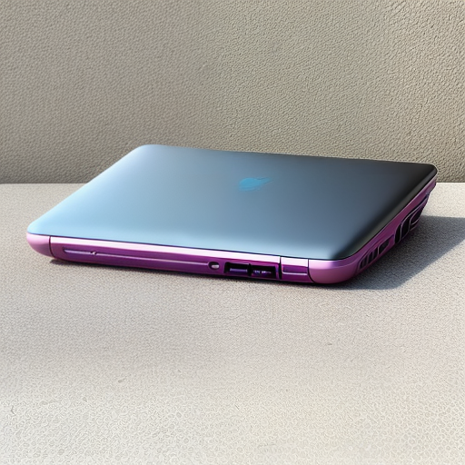 Laptop in pink color and circular shape