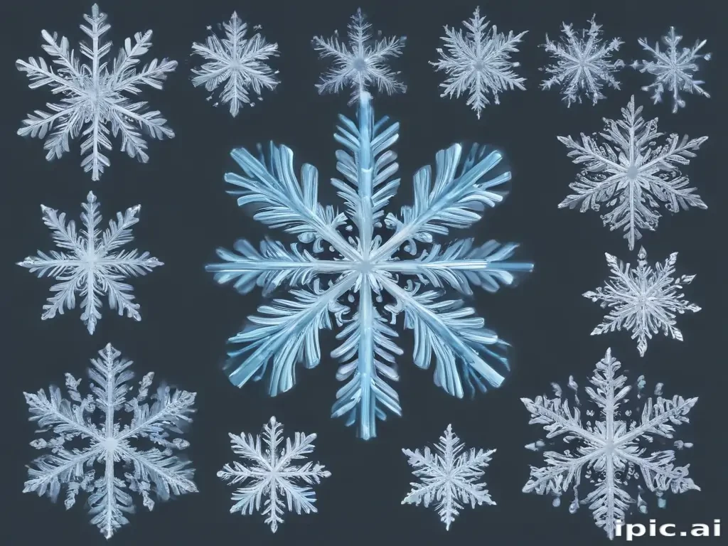 Intricate Snowflake Designs Forming a Beautiful Winter Wonderland Pattern
