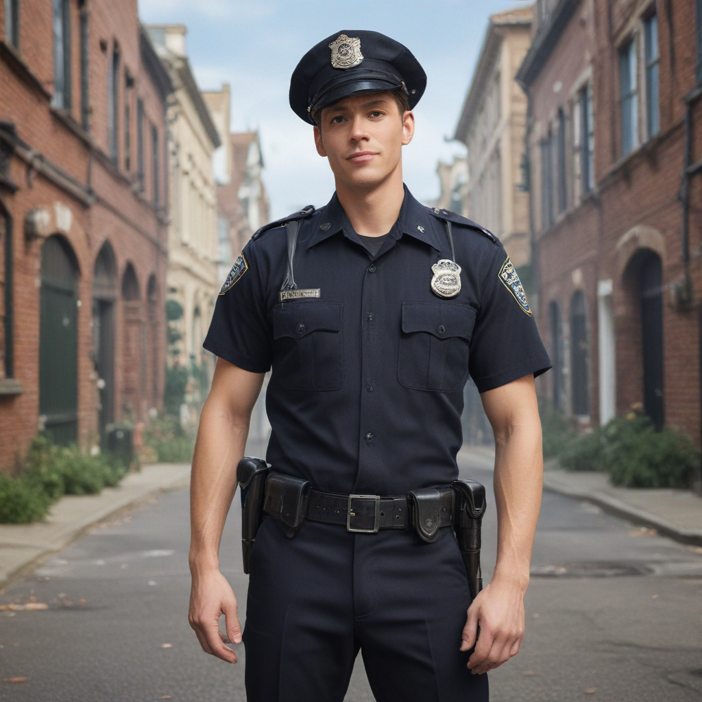 Jack from Jack and the Beanstalk as a police officer