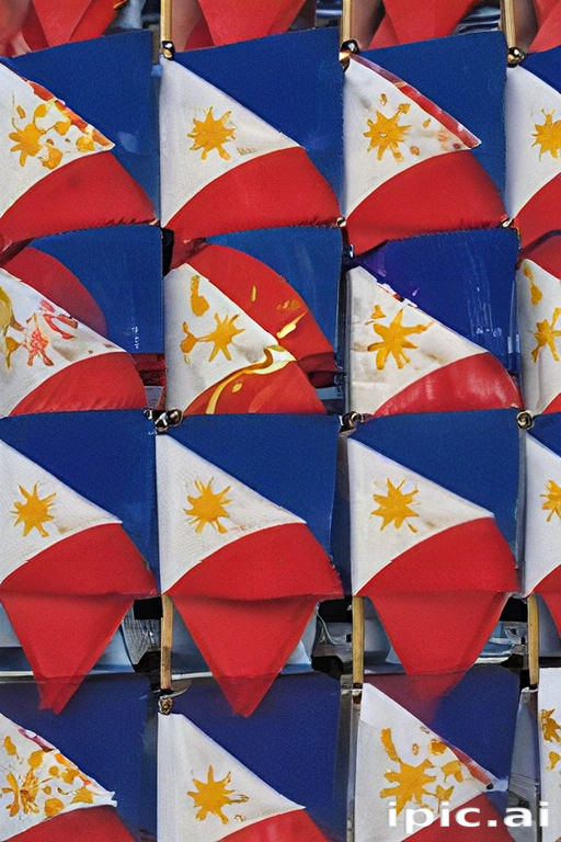 A Vibrant Display of Philippine Flags Arranged in a Colorful Pattern.