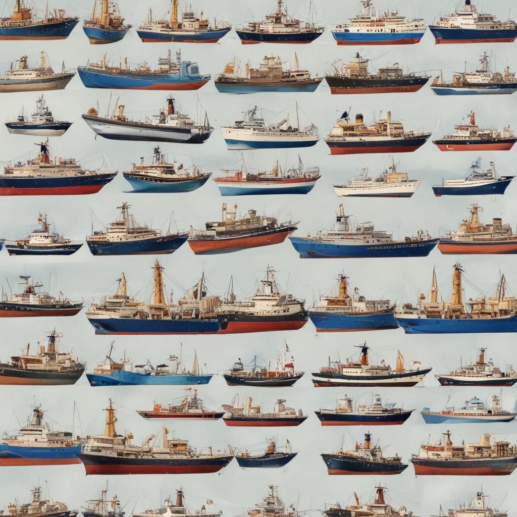 collage of ships from antics to moden