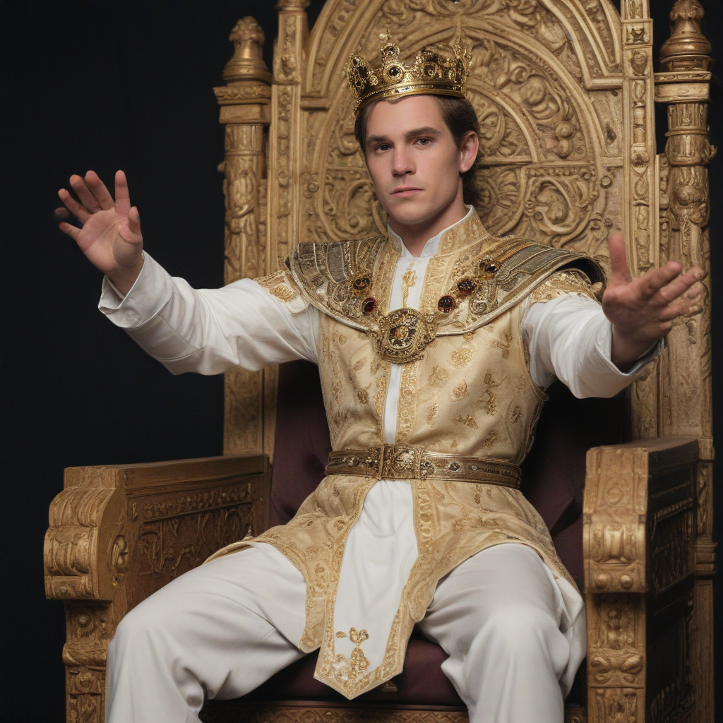 Rapper Yeat also known as Noah Oliver Smith as King Baldwin IV holding ...