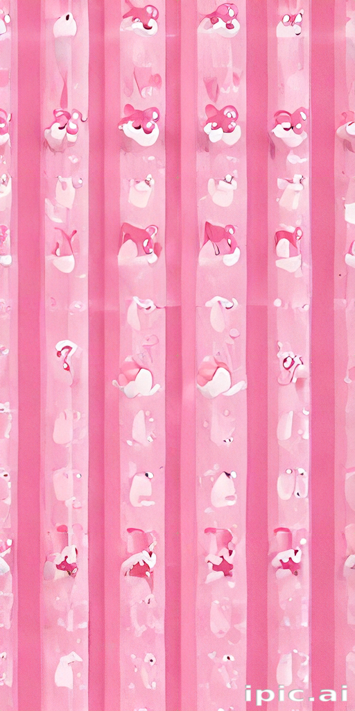 Whimsical Patterns of Pink Rabbits and Playful Shapes on a Soft Background