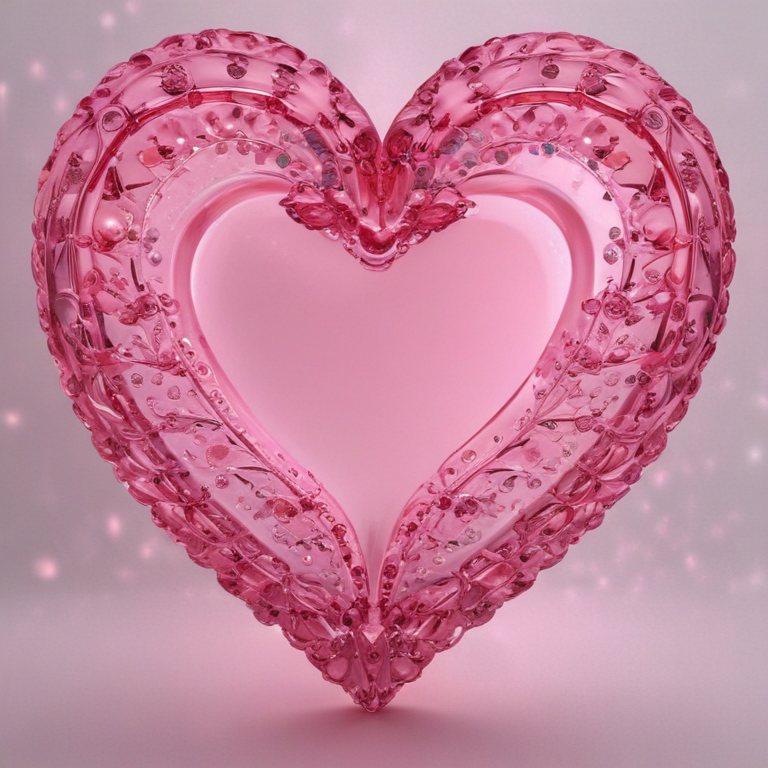 Beautifully Crafted Pink Heart Sculpture Sparkling with Elegance and Love