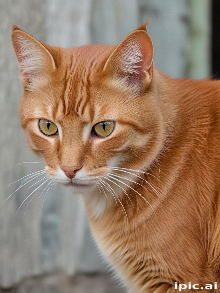 Close-Up of a Majestic Ginger Cat with Striking Yellow Eyes