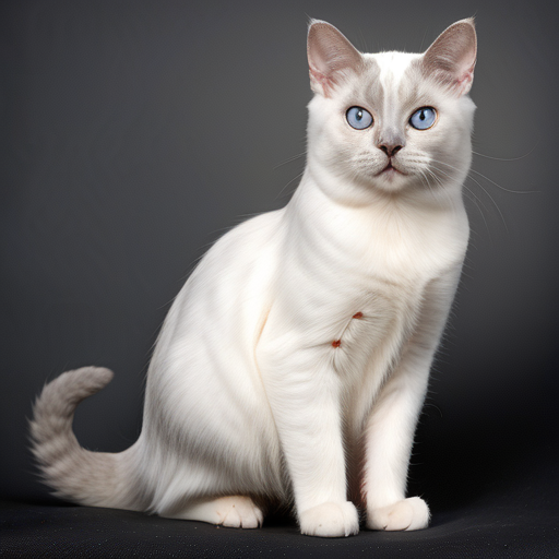 A Beautiful White Cat with Striking Blue Eyes Posing Elegantly.