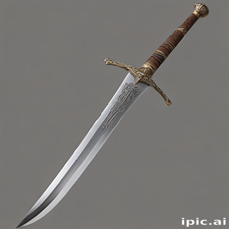 A Stunningly Crafted Sword with Intricate Design and Detailed Handle.