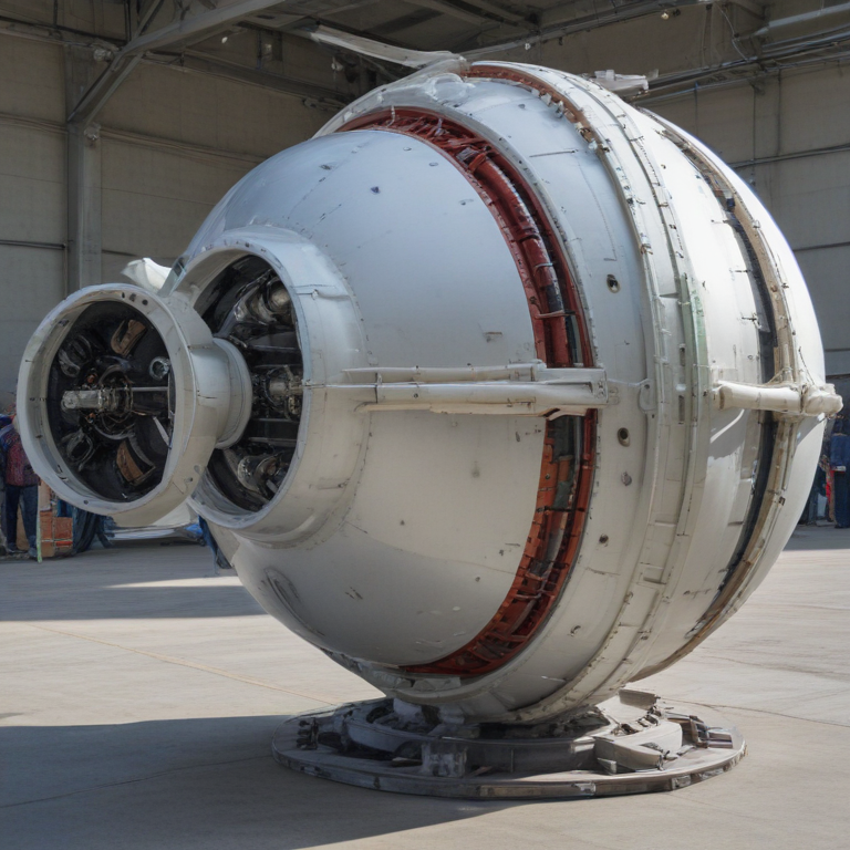 spherical spaceship with tubular fuselage