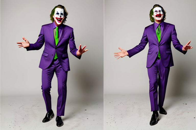 Gavin Newsom as The Joker with makeup laughing hysterically full body ...