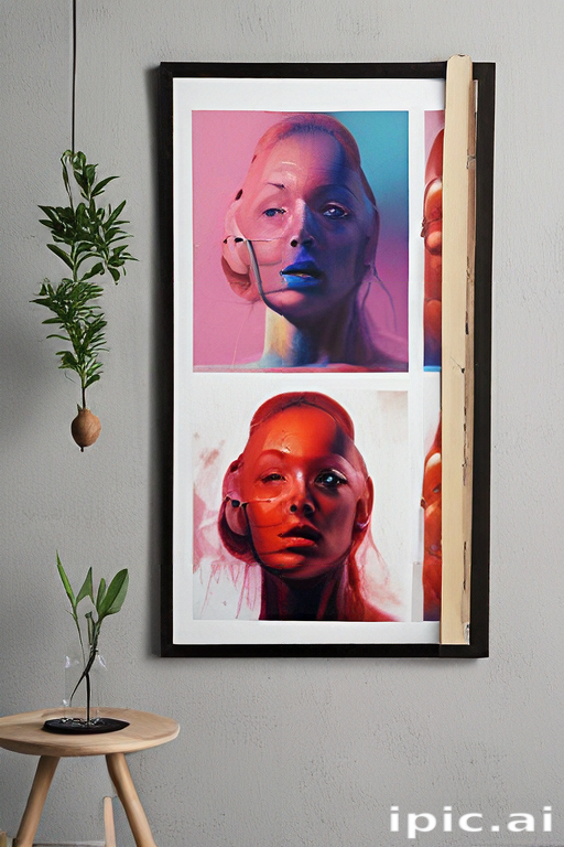 Vibrant Artistic Portraits of a Woman Displayed in Modern Interior Design