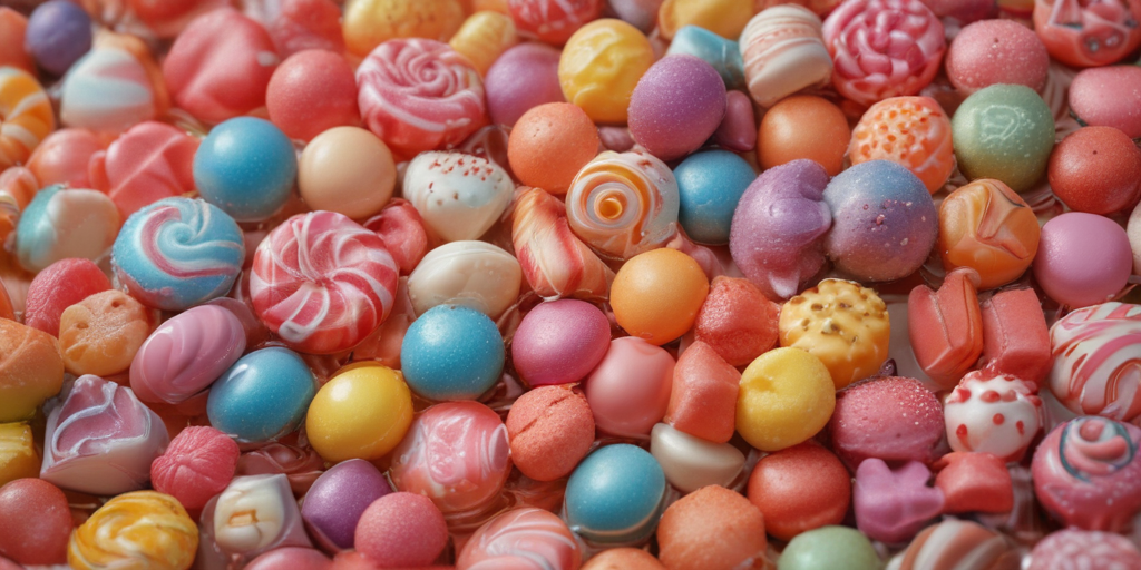 A Colorful Array of Assorted Candy and Sweet Treats Close-Up.