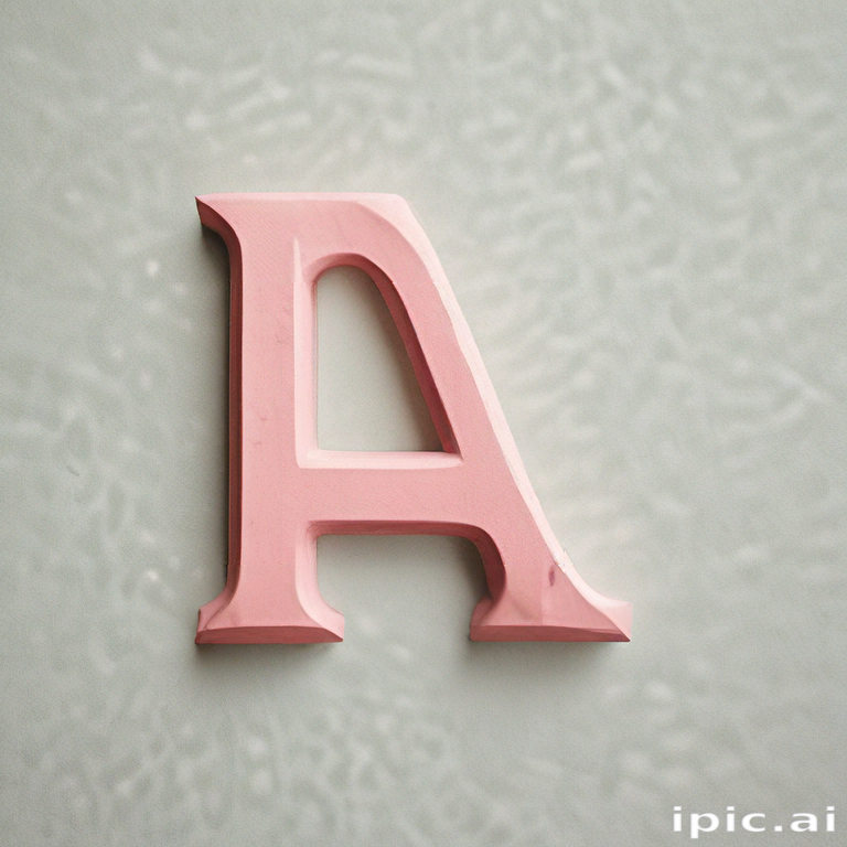 Decorative Pink Letter A Against a Subtle Textured Background Display