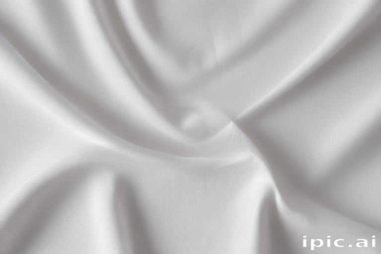 Elegant White Satin Fabric with Soft Drapes and Smooth Texture