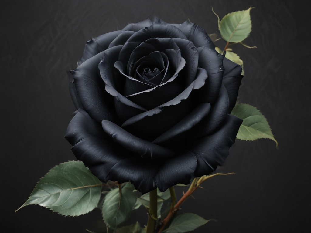 Elegant Black Rose Against a Dark Background Symbolizing Mystery and Beauty