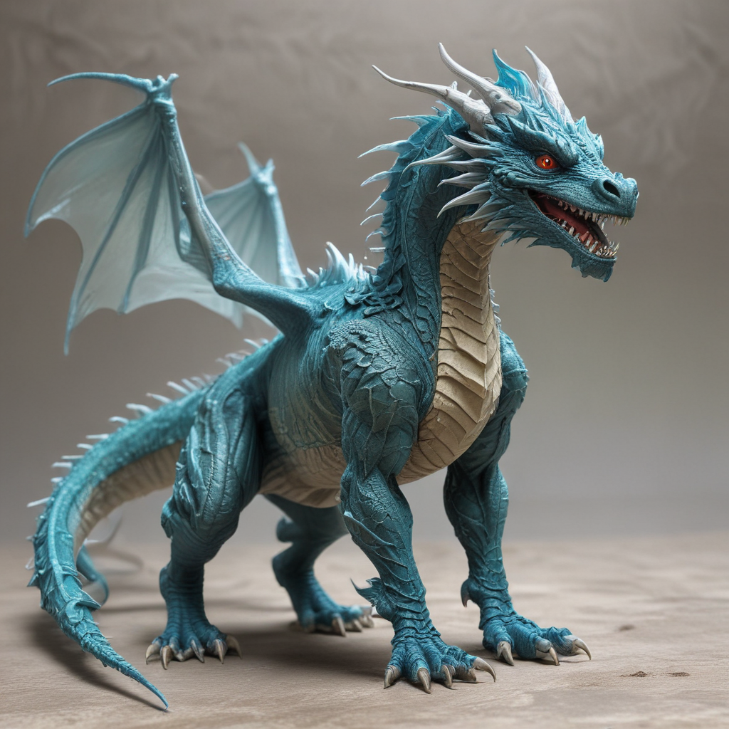 Majestic Blue Dragon with Intricate Scales and Impressive Wings ...