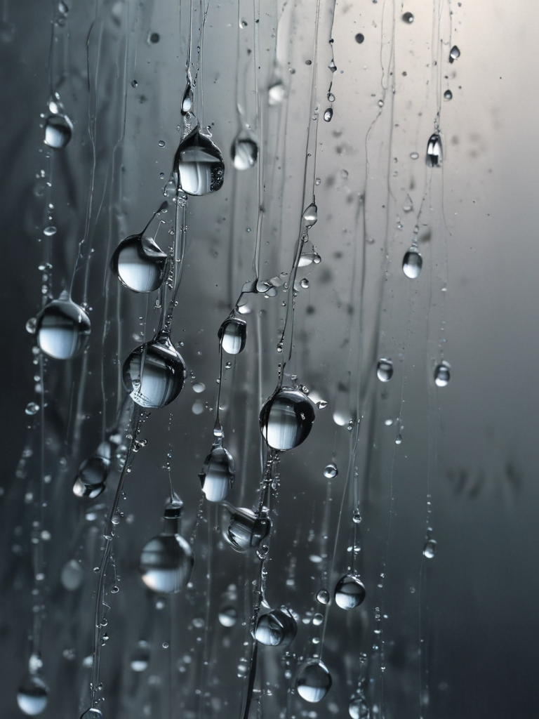 Intricate Patterns of Water Droplets Hanging on a Glass Surface