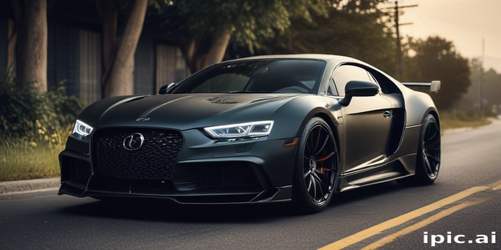 Sleek and Powerful: A Stunning Matte Black Sports Car on the Road