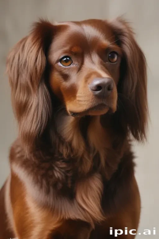 A Beautiful Brown Dog with Fluffy Fur and Expressive Eyes