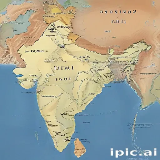 Geographical Map of India Highlighting Major Regions and Topographical ...