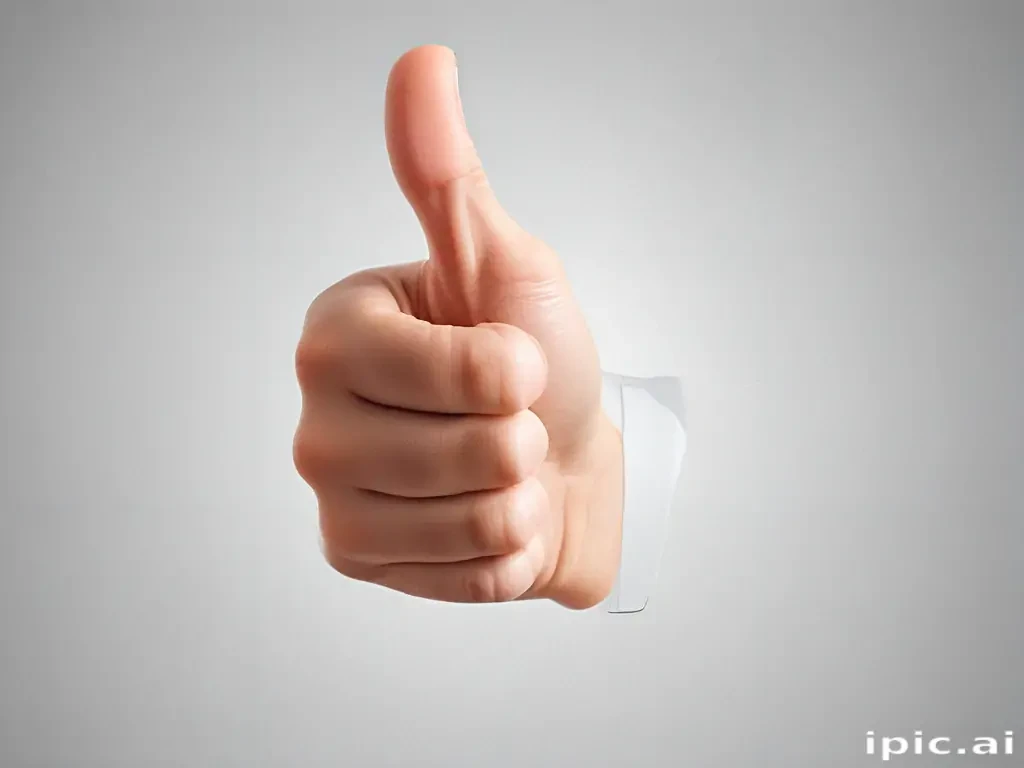 Creative Illustration of a Hand Giving a Thumbs Up Gesture Through Wall