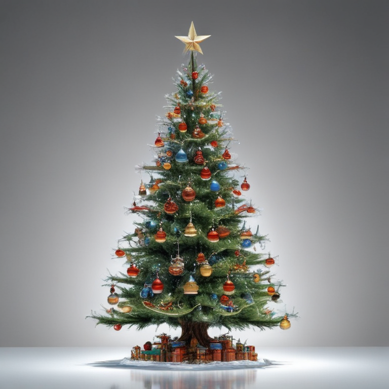 Beautifully Decorated Christmas Tree with Colorful Ornaments and ...