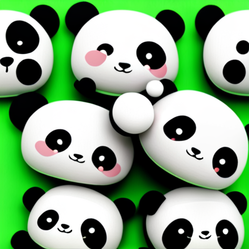 Realistic green bot with cute face in a panda background
