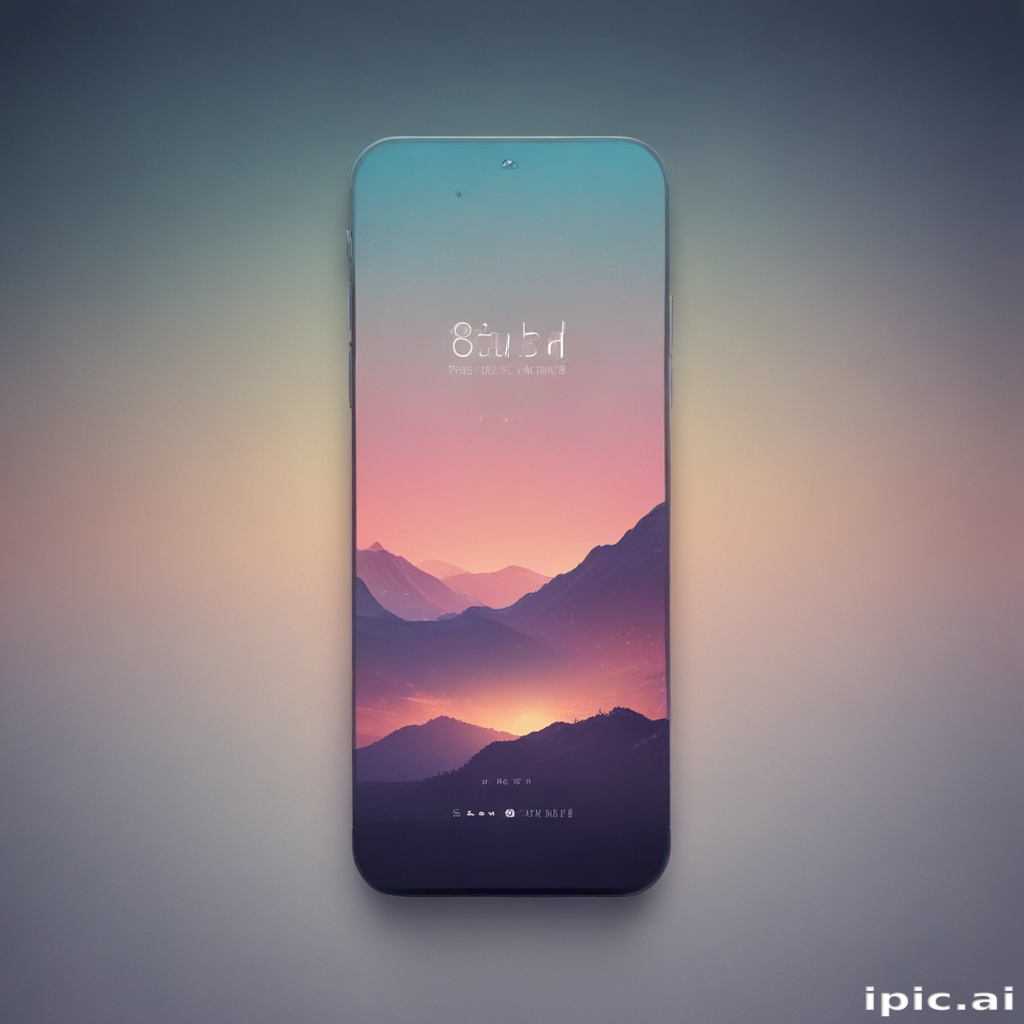 Stunning Mountain Landscape Displayed on a Modern Smartphone Screen