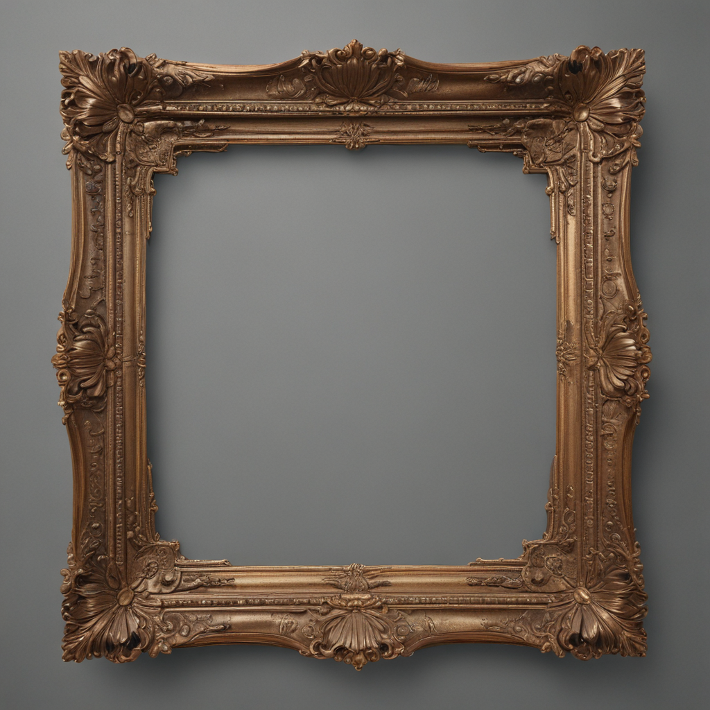 Elegant Vintage Picture Frame with Intricate Floral Designs and Details