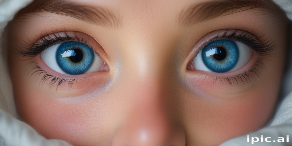 Close-Up of Striking Blue Eyes Framed by Soft, Delicate Features