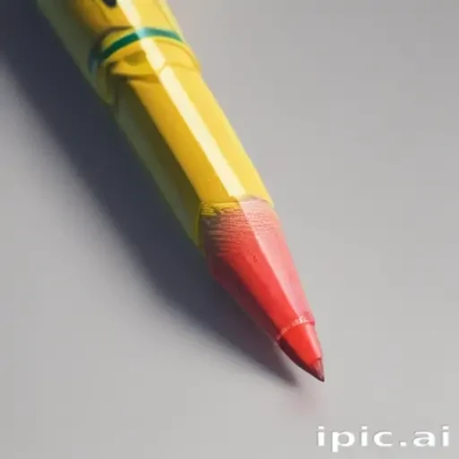 Vibrant Close-Up of a Yellow and Red Crayon on a Smooth Surface