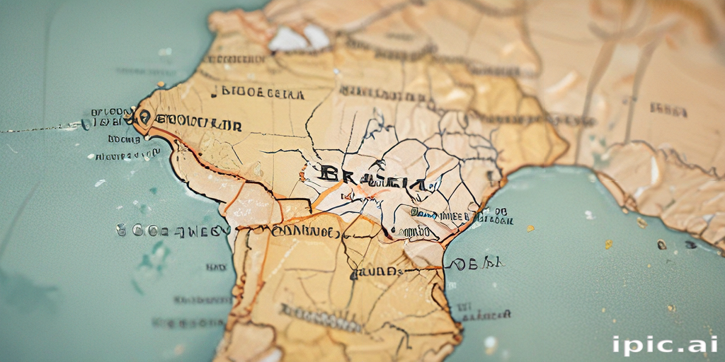 Detailed Map Highlighting the Geographic Features of Brazil in South ...
