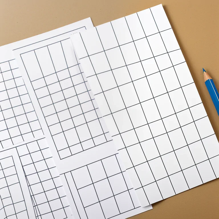 Blank Grids on Paper Ready for Creative Planning and Organization Tasks