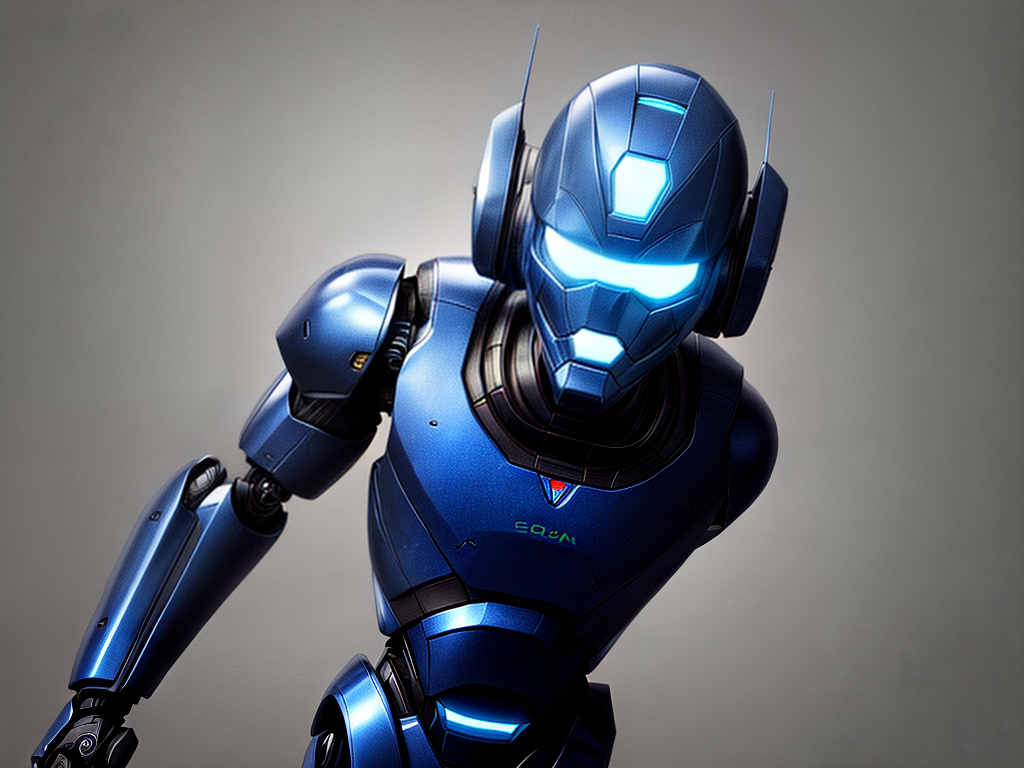 Make a genius looking robot in a profile picture format