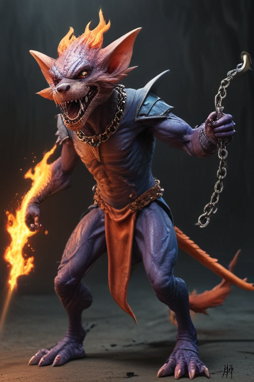 Mean Kobold sailor flaming chain whips ghostrider
