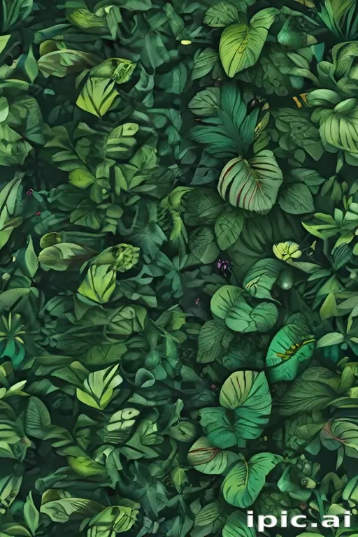 Lush Greenery: A Vibrant Tapestry of Diverse Tropical Plant Life.